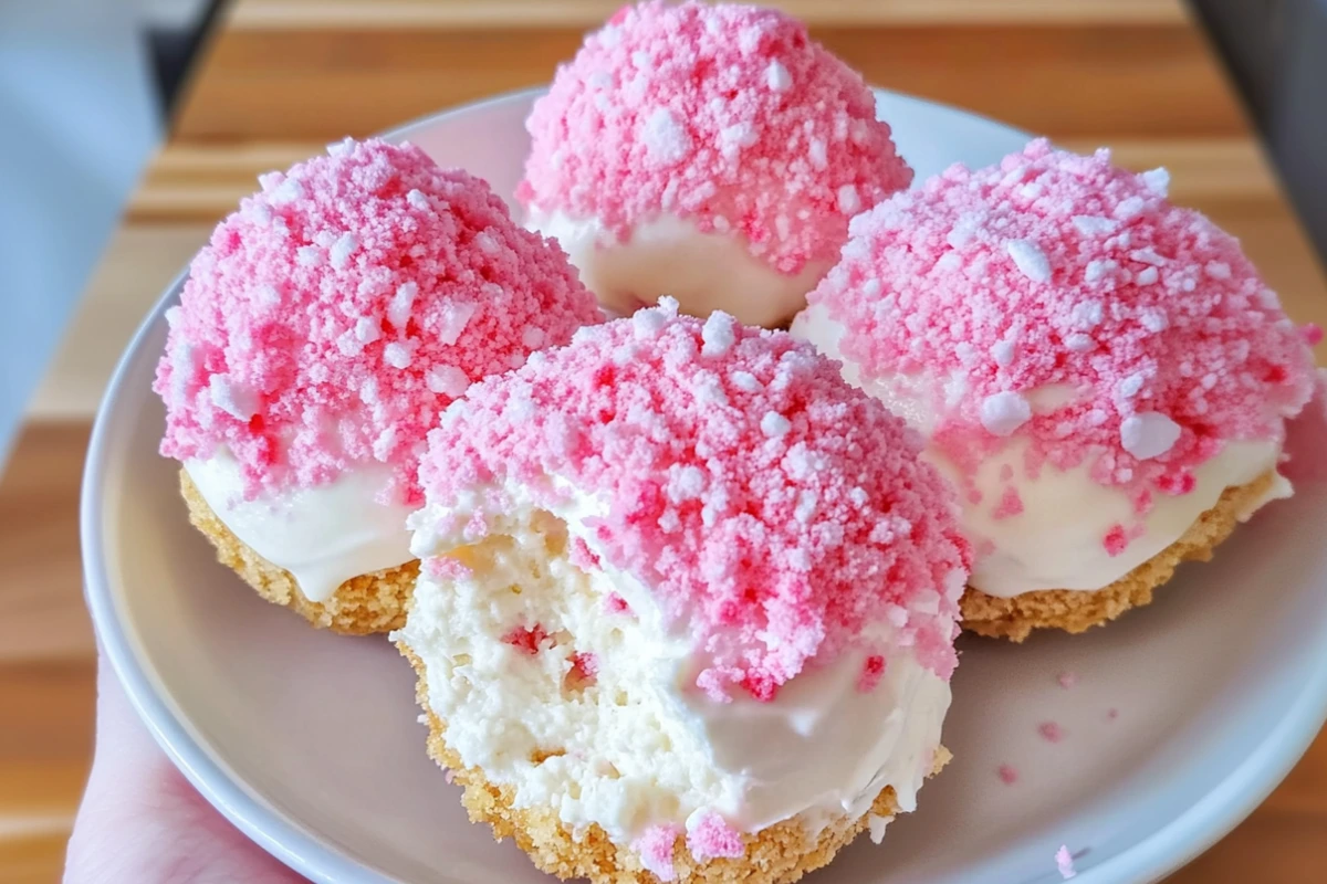 Crispy Cotton Candy Cheesecake Bombs – No-Bake Dessert Magic